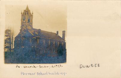 Postcard of Church, destroyed 1898, Dundee, Michigan / HS6180 | Bentley Historical Library ...